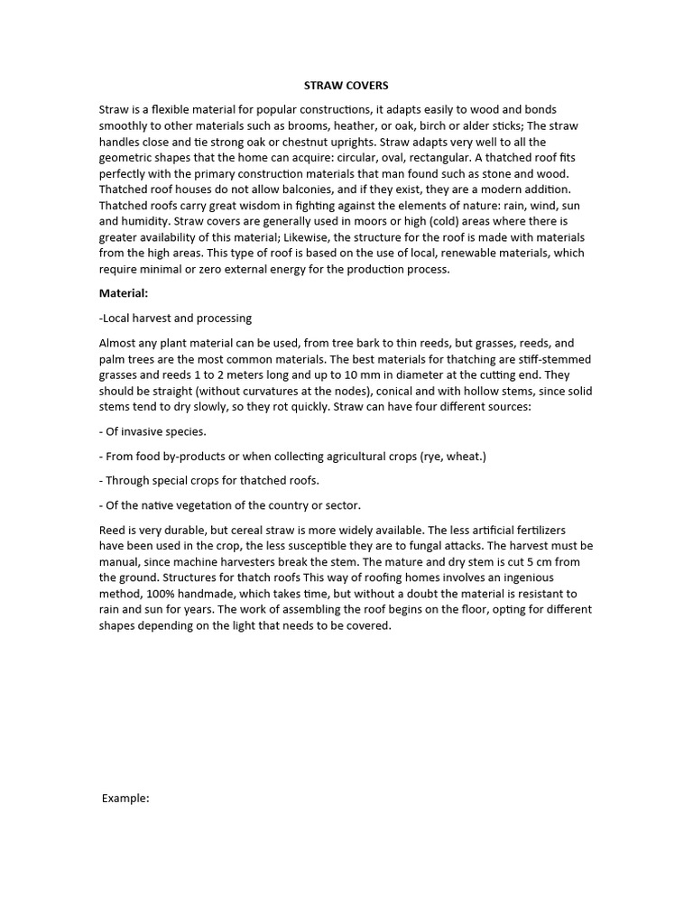 Straw Covers | PDF | Roof