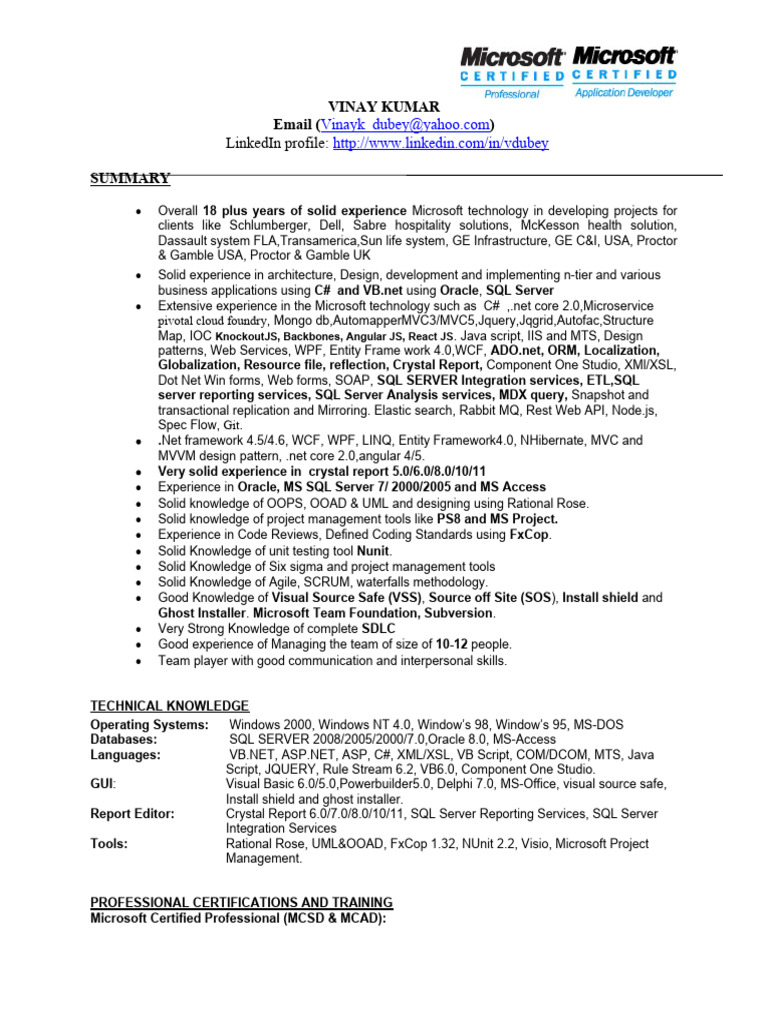 Dice Resume CV VINAY KUMAR | Download Free PDF | Microsoft Sql Server ... Dice Resume CV VINAY KUMAR | Download Free PDF | Microsoft Sql Server ...