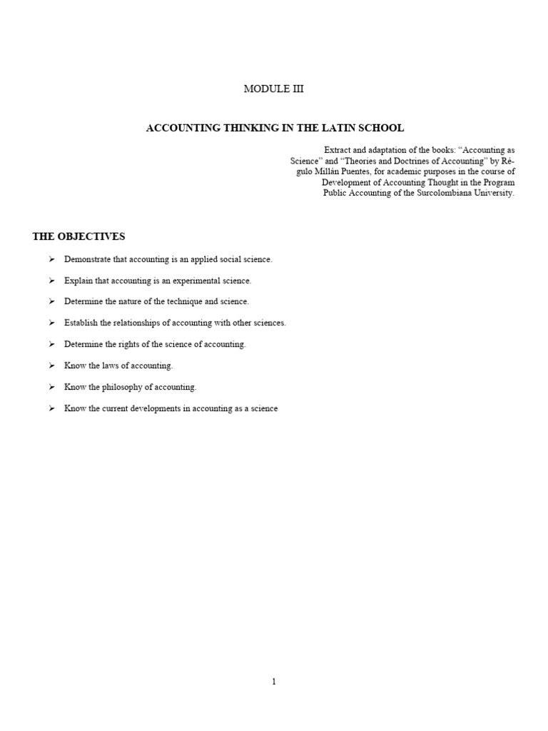 Accounting Thinking in The Latin School | PDF | Science | Methodology