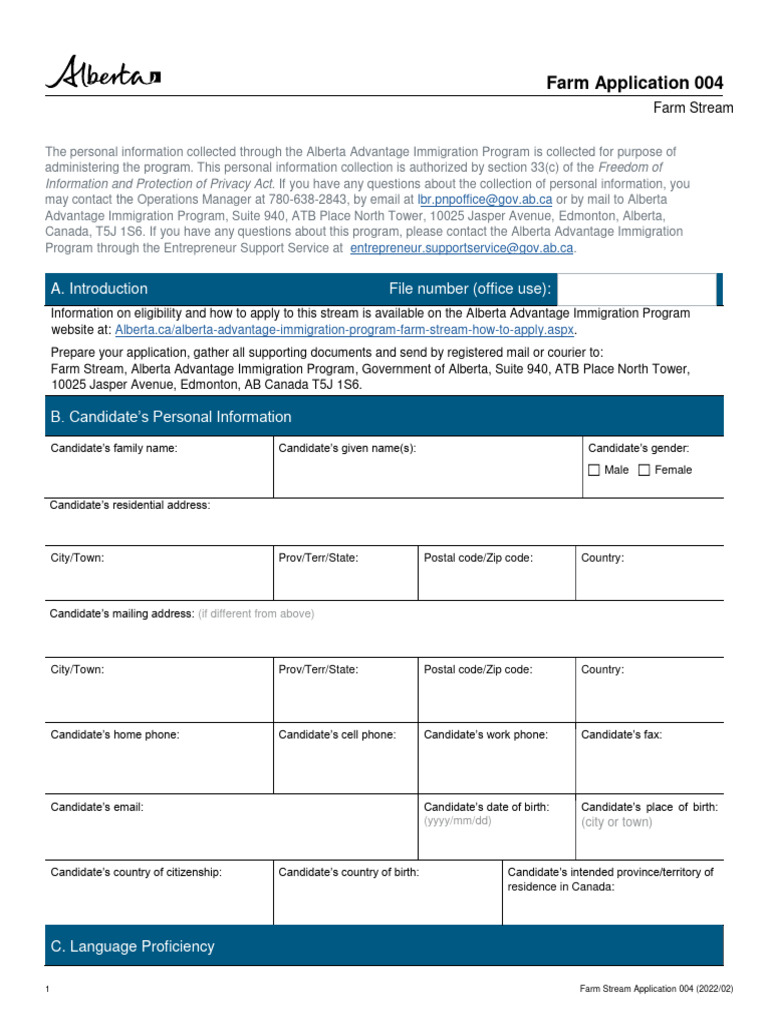 LBR Aaip Farm Stream Application Form | PDF
