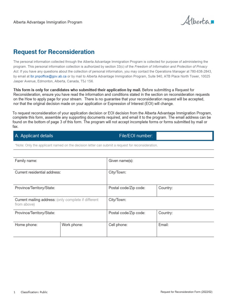 LBR Aaip Request Reconsideration Form | PDF | United States Postal ...