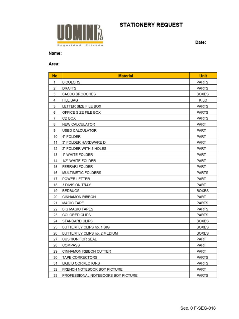 Stationery Request | PDF | Envelope | Stationery