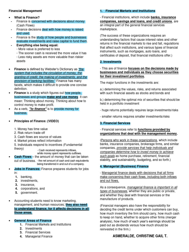 Understanding Financial Management Basics | PDF | Equity (Finance ...
