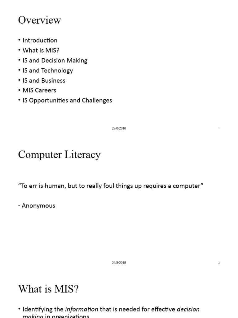 Mis Intro | PDF | Information | Information System