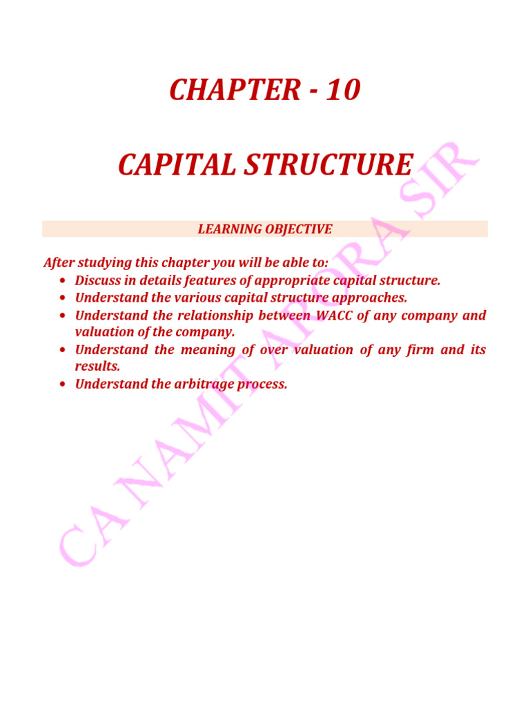 Chapter 10 Capital Structure | PDF | Capital Structure | Cost Of Capital