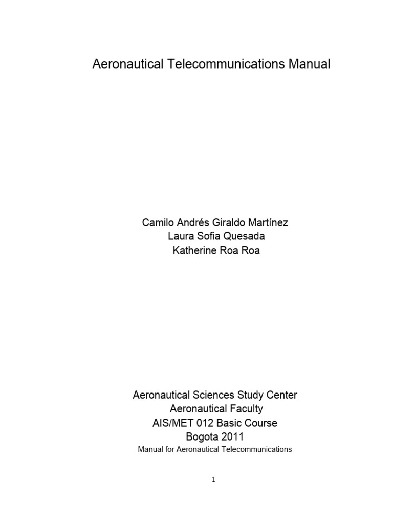 Aeronautical Telecommunications Manual PDF | PDF | Radio | Telecommunications