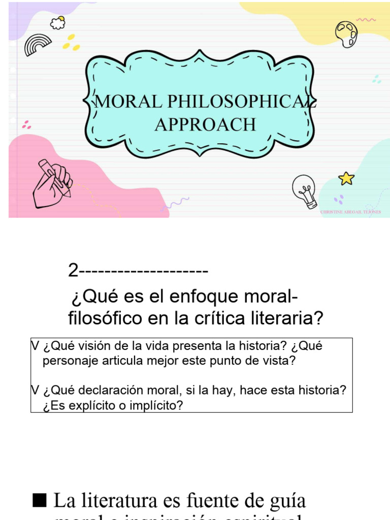 Enfoque Filosófico Moral: Christine Abegail Tejones | PDF | Autor
