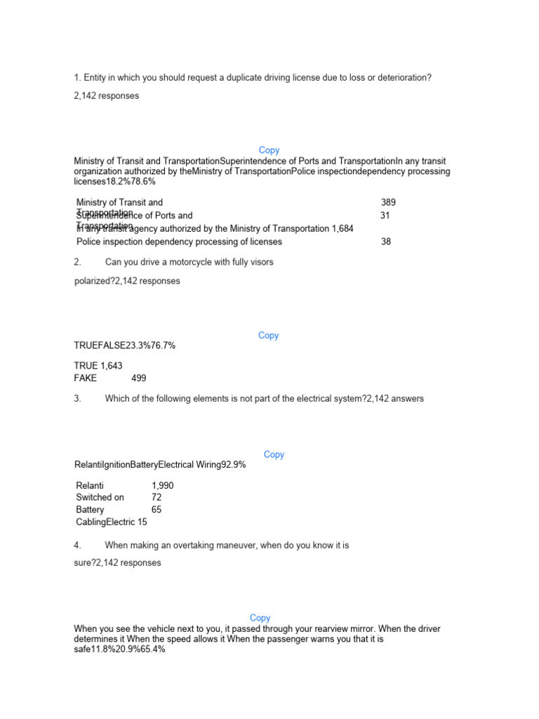 Driving Test Answers | PDF | Driver's License | Traffic