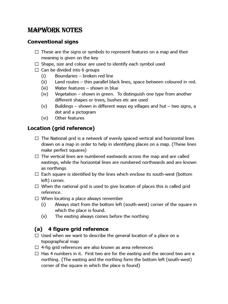 Geo Mapwork Notes 2019 | PDF | Contour Line | Earth Sciences