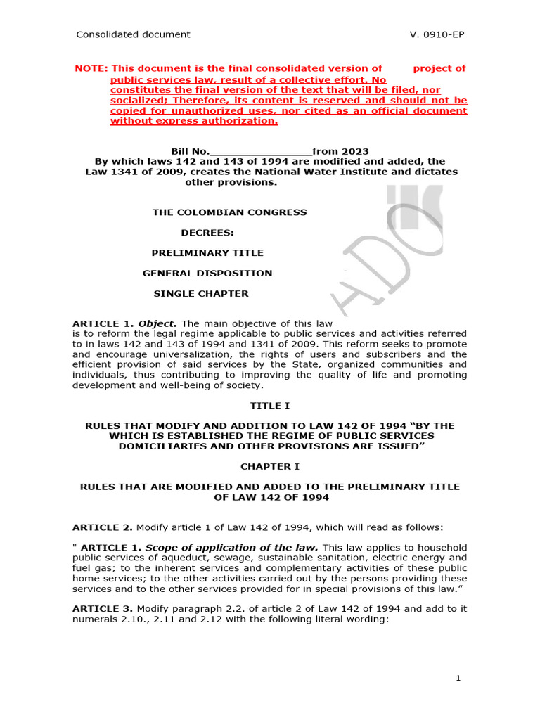 Preliminary Draft Text of Public Services Reform | PDF | Waste ...