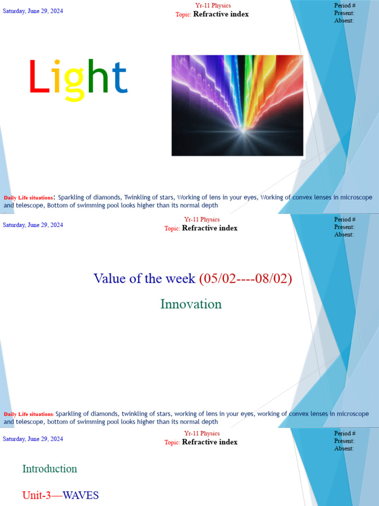 5-Refractive Index | Download Free PDF | Refraction | Refractive Index