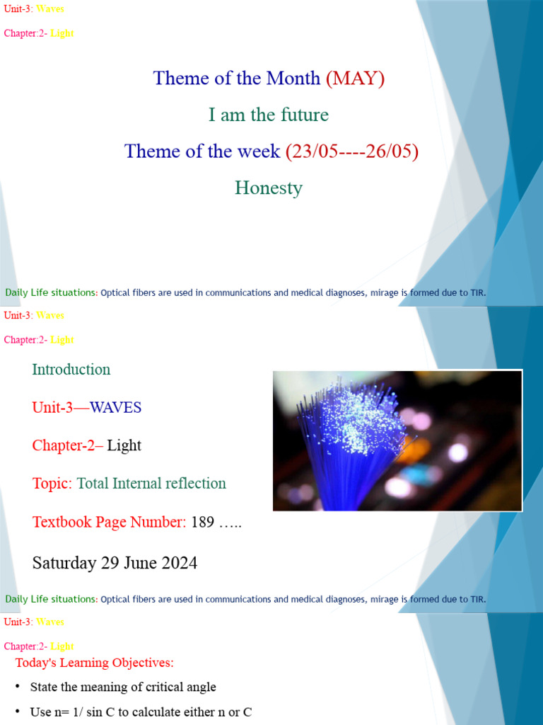 7 Critical Angle And Refractive Index Pdf Refraction Optics