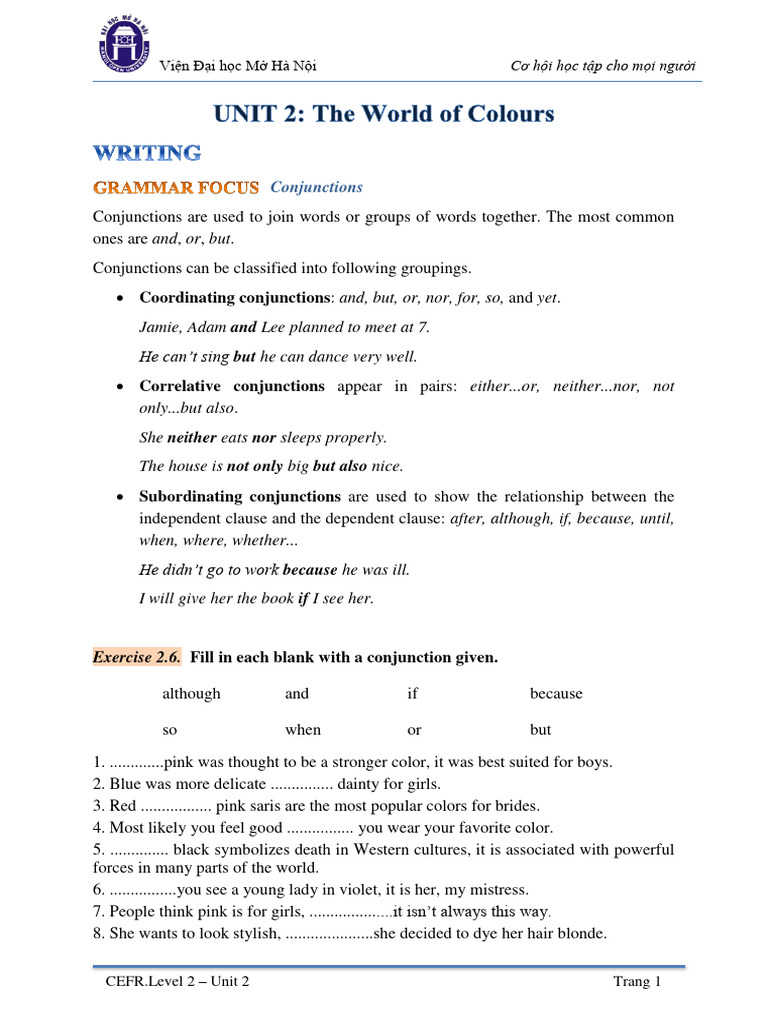 A2-UNIT 2 The World of Colours 1112014 Ok - Writing | PDF | Language ...