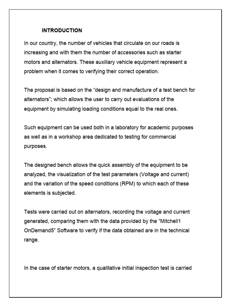 Alternator Test Bench Pdf Electric Motor Electromagnetic Induction