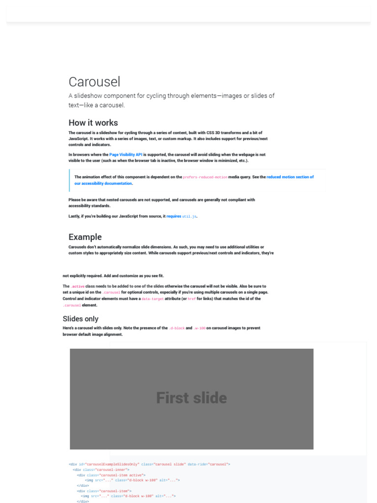 Carousel (Slider) Bootstrap | PDF | Java Script | Computing