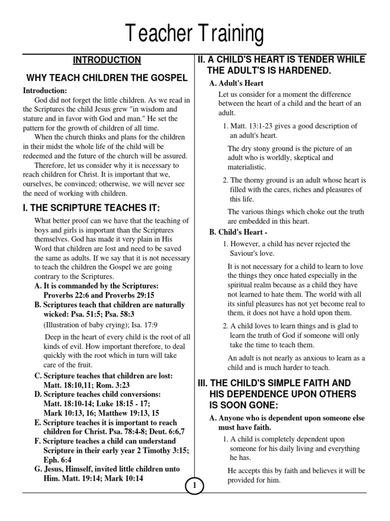 23 Teacher Training 1 2 | PDF | Jesus | Faith
