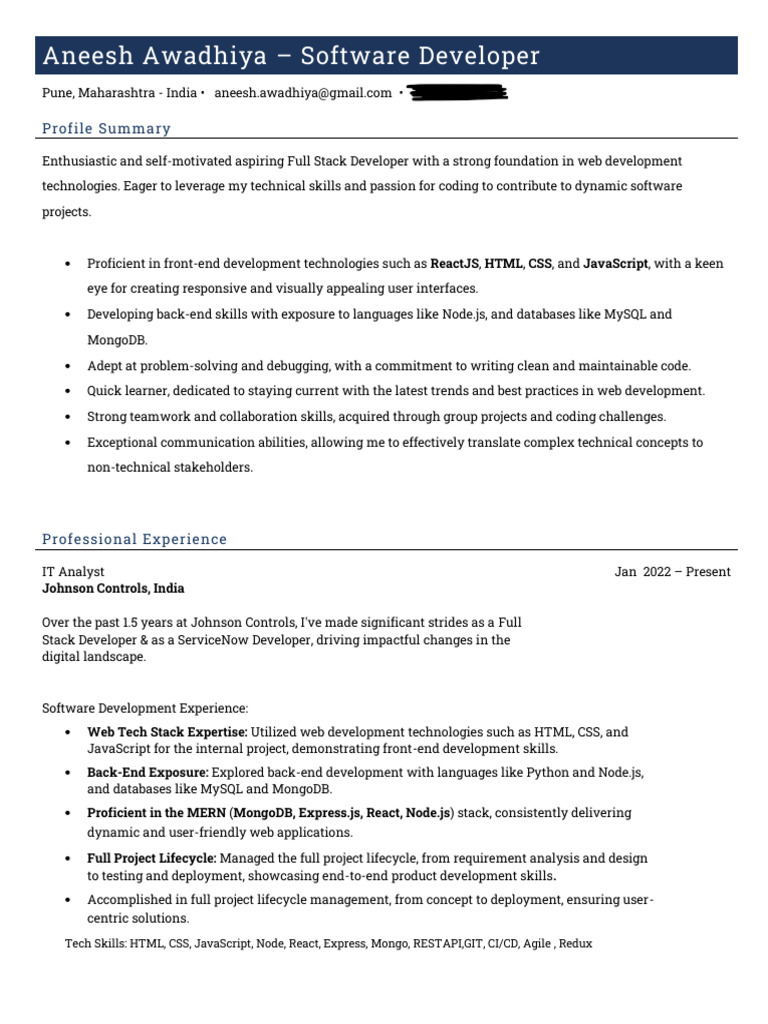 Aneesh Awadhiya - Software Developer 2 | PDF | Web Development | Java Script