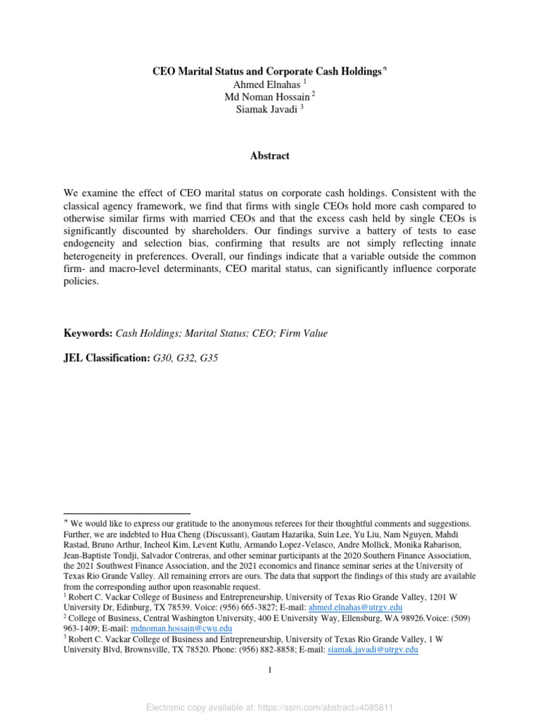 CEO Marital Status | PDF | Statistics | Risk