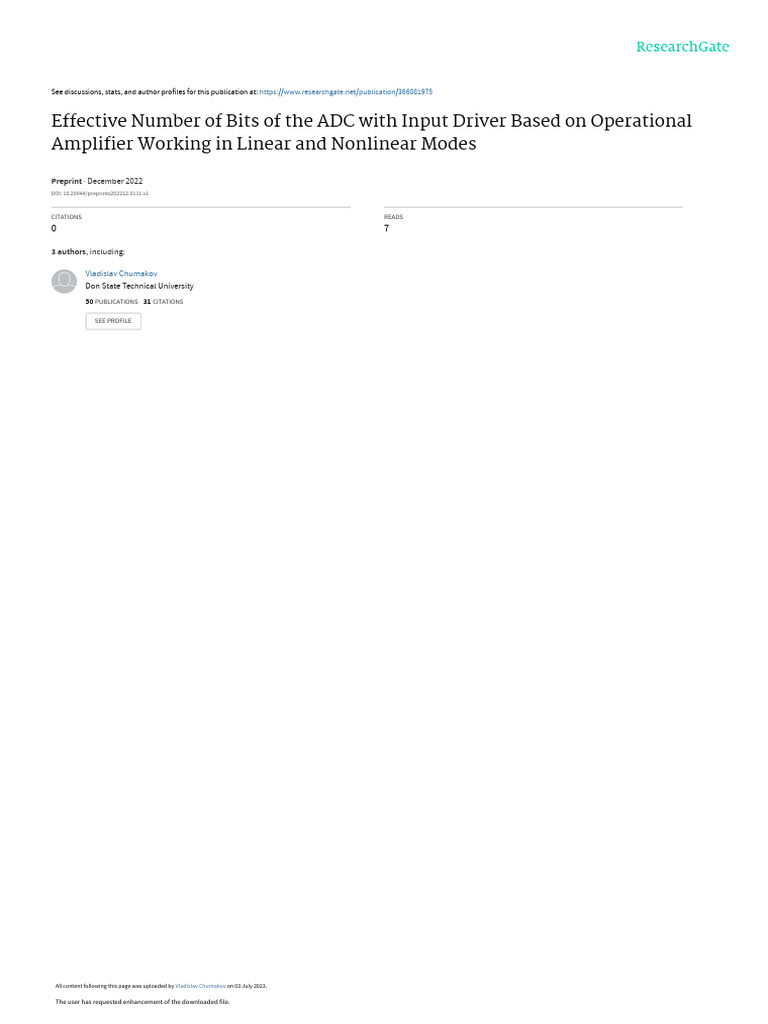 Effective Number of Bits of The ADC With Input Dri | PDF | Analog To Digital Converter ...
