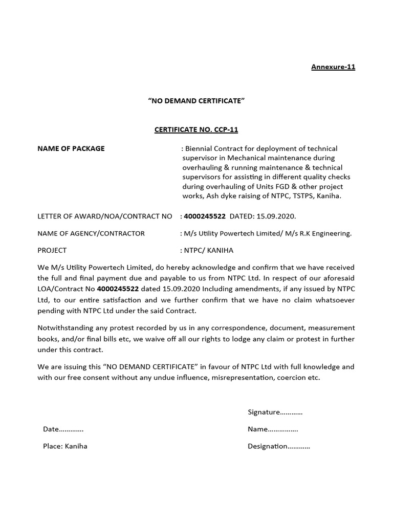 No Dues No Claim CPP10.11 | PDF | Misrepresentation | Contract Law
