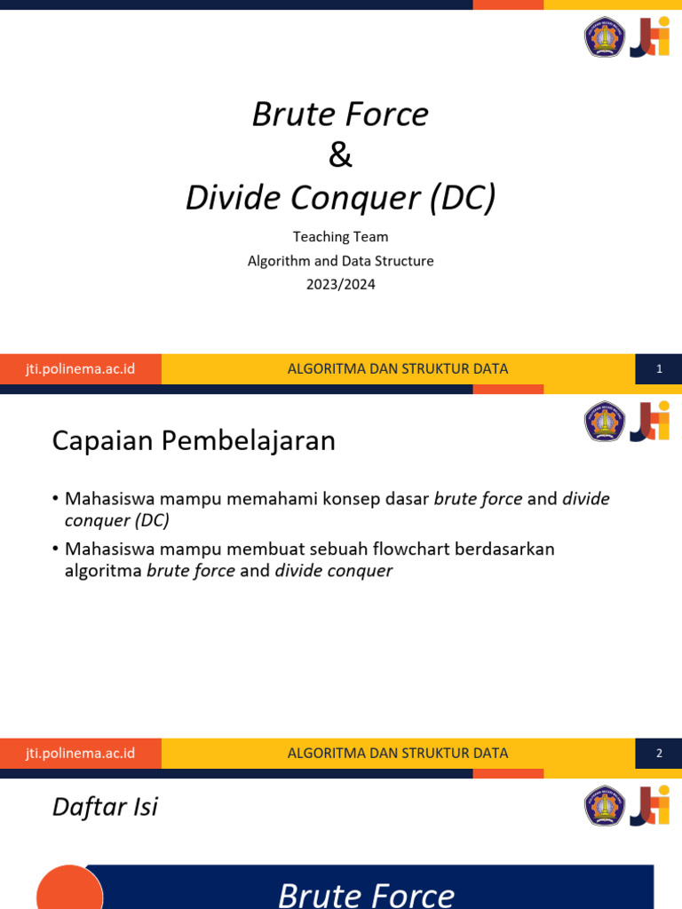 P5 - Brute Force - Divide and Conquer - 2024 | PDF