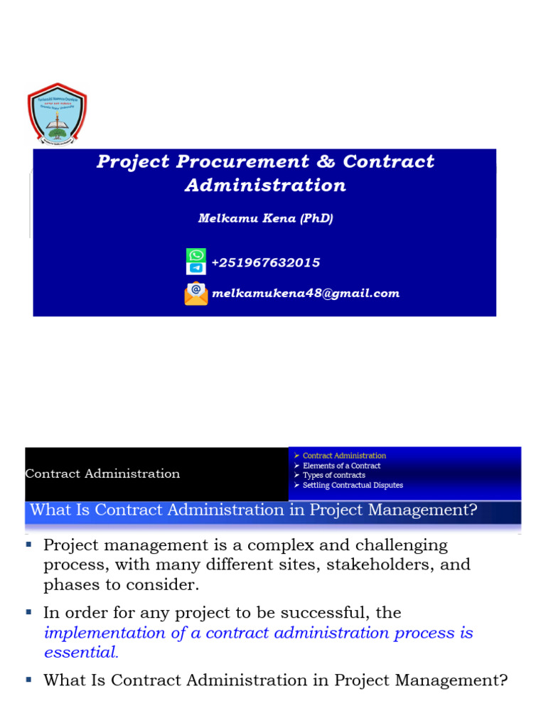 #3 Project Procurement & Contract Administration | PDF | Offer And ...