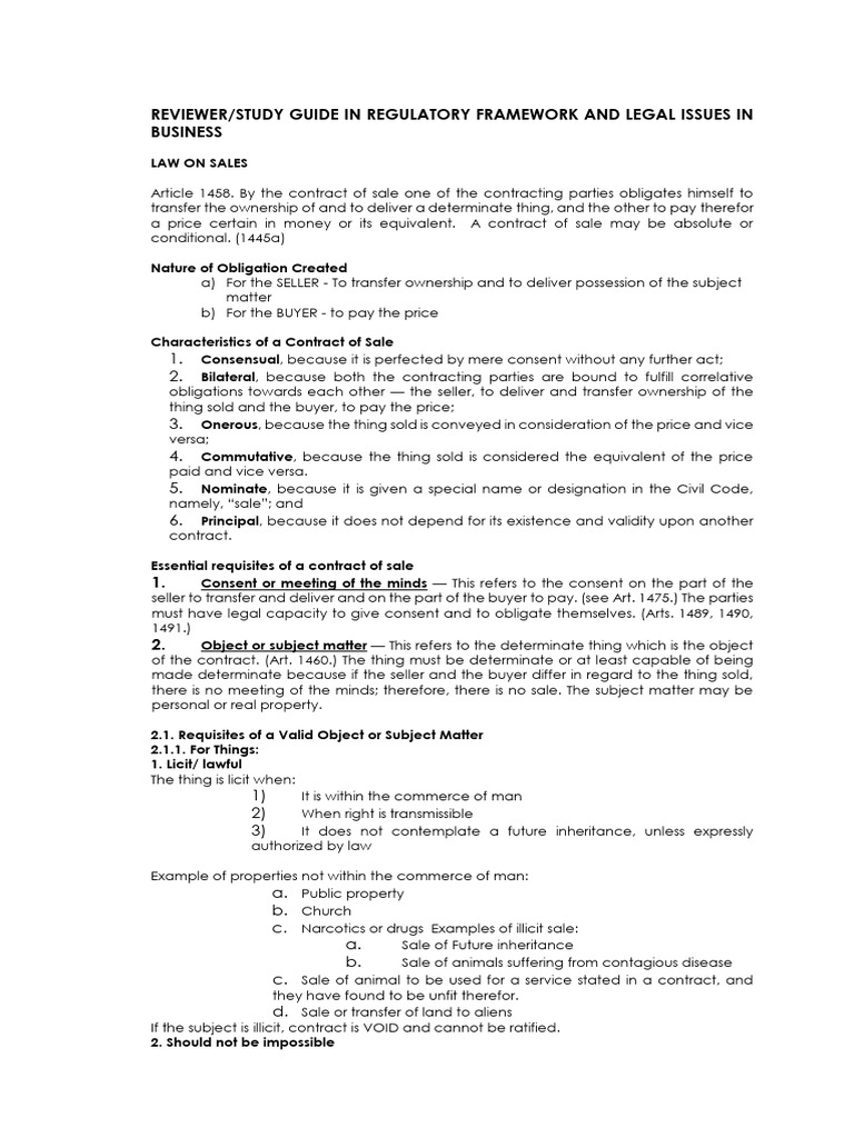 Reviewer Study Guide Final Exam RFLIB | PDF | Implied Warranty | Mortgage Law