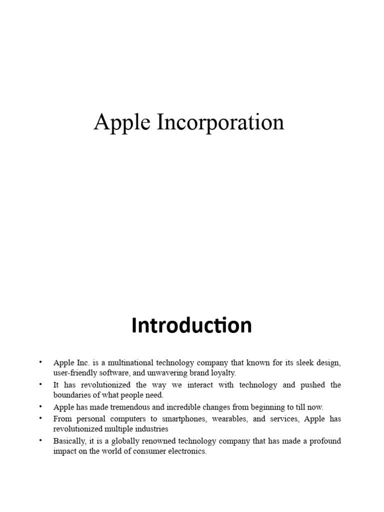 Apple Incorporation | PDF | Apple Inc. | Swot Analysis
