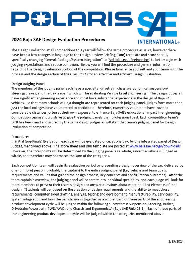 Design Evaluation Procedures 2024 | PDF | Engineering
