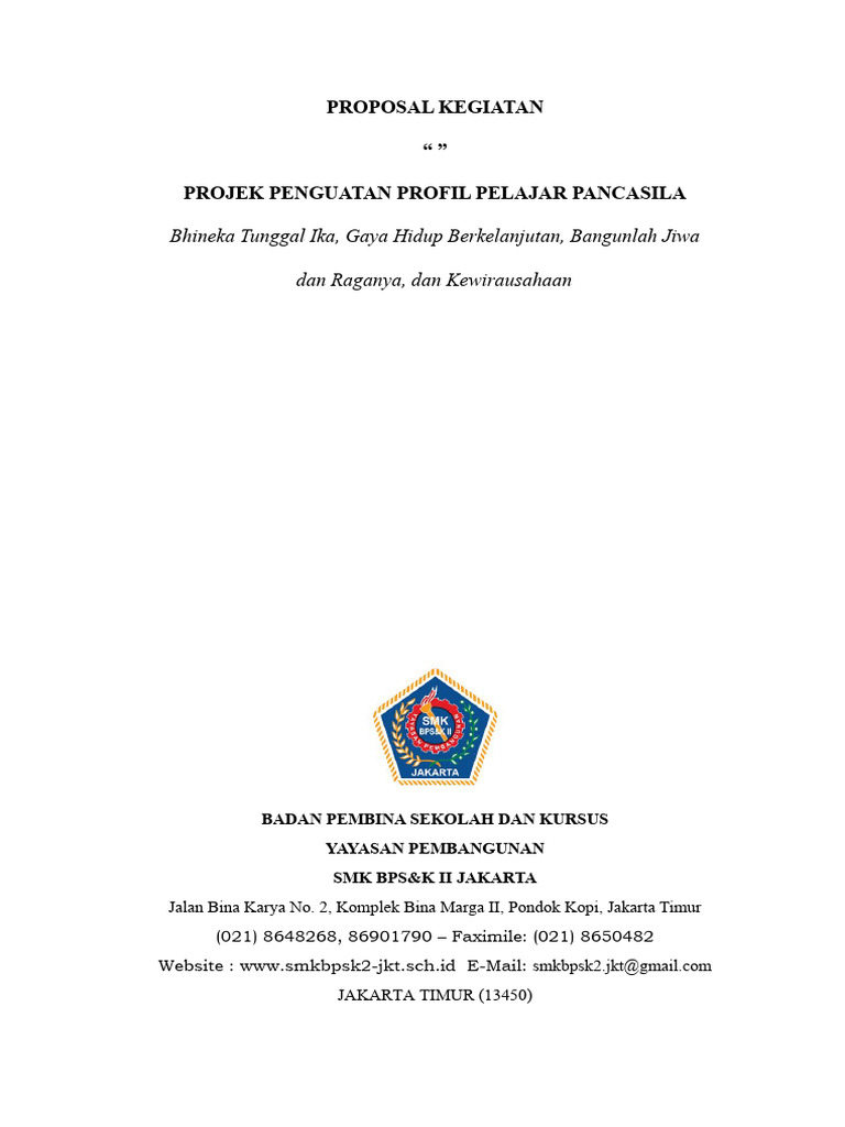 Proposal Kegiatan P5 2024 | PDF