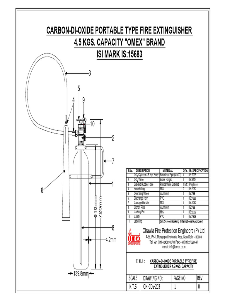 Omax-Co2 4.5 KG Wheel Type | PDF | Mechanical Engineering | Equipment