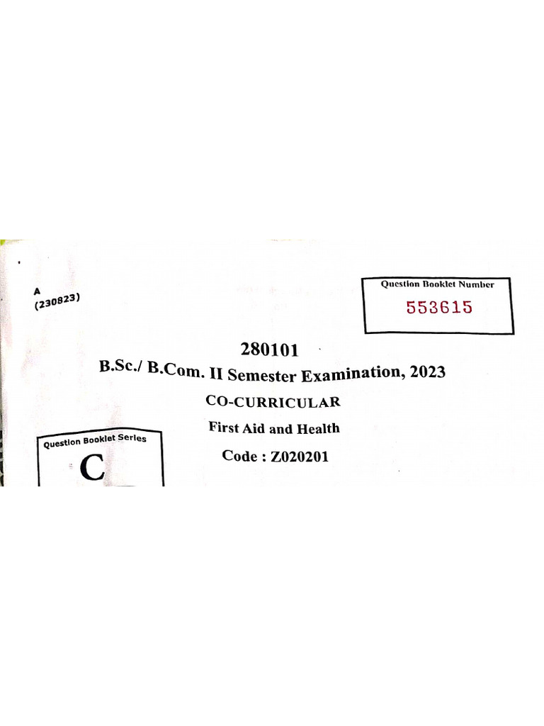 2023 Paper (First Aid and Health) | PDF