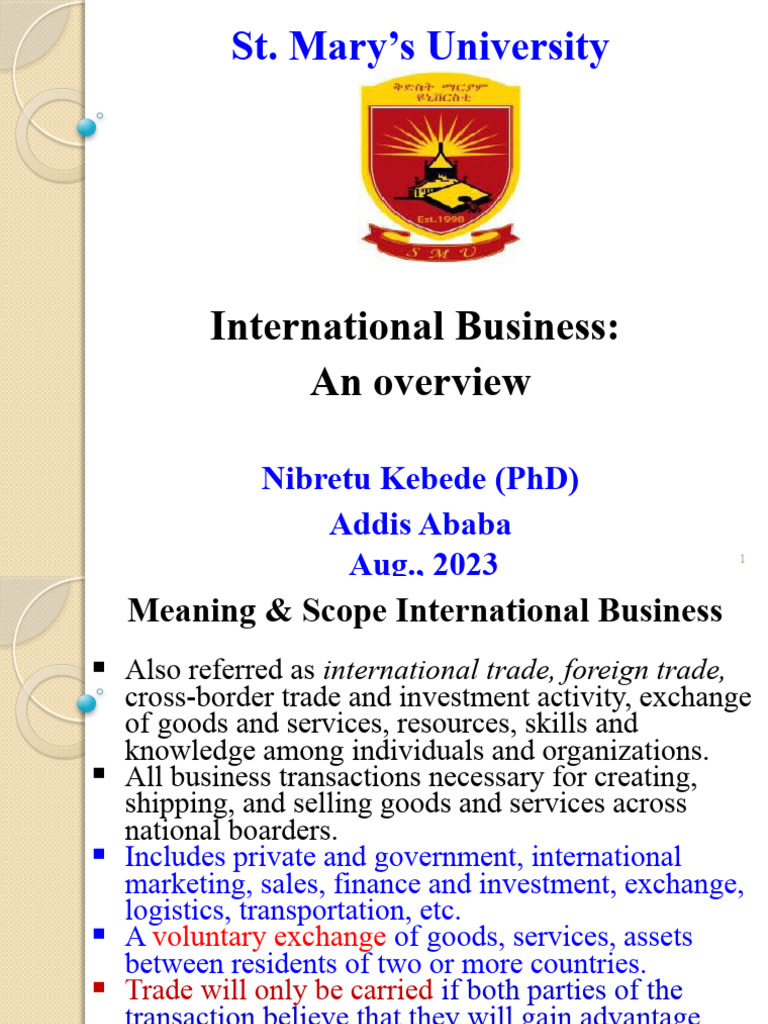 International Business Overview | PDF | Marketing | Market (Economics)