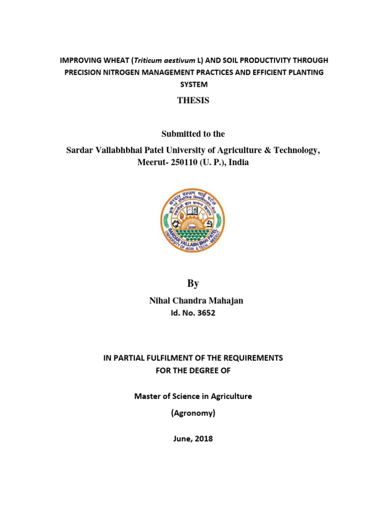 Final Thesis | PDF | Wheat | Agriculture