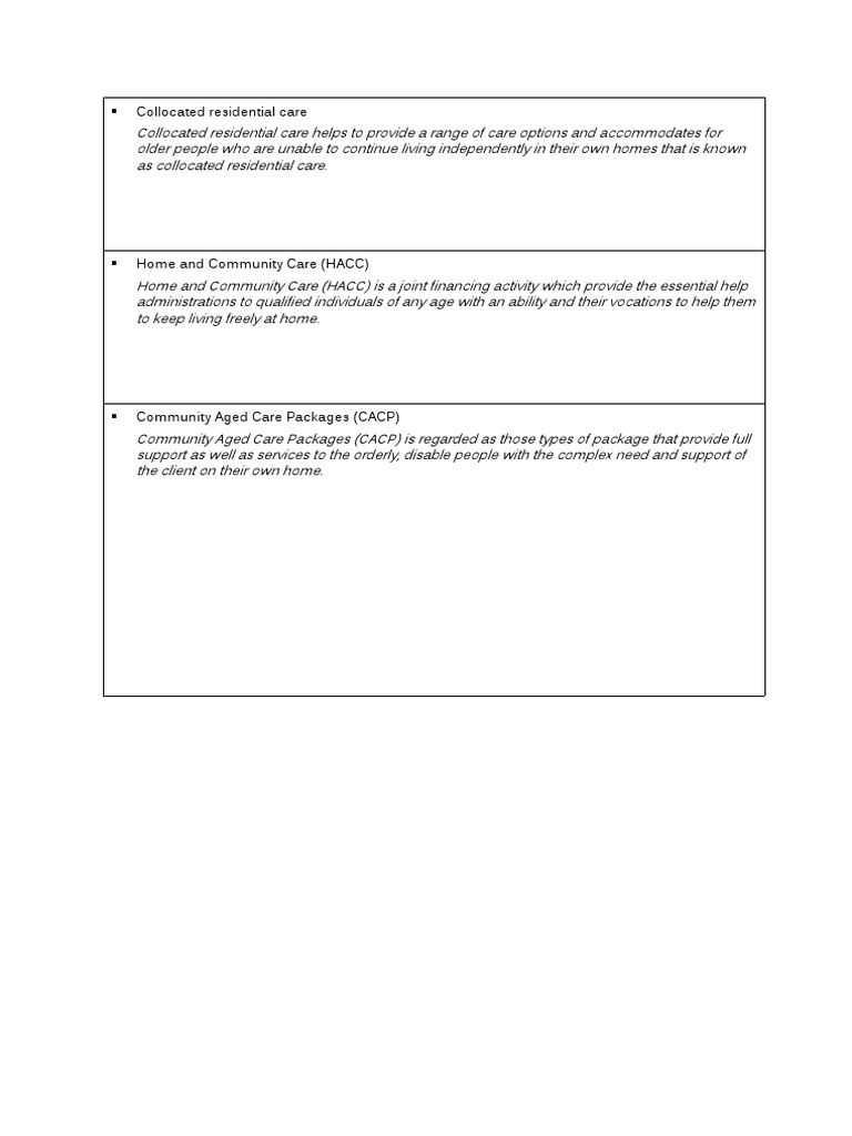 Collocated Care and HACC Services Overview | PDF