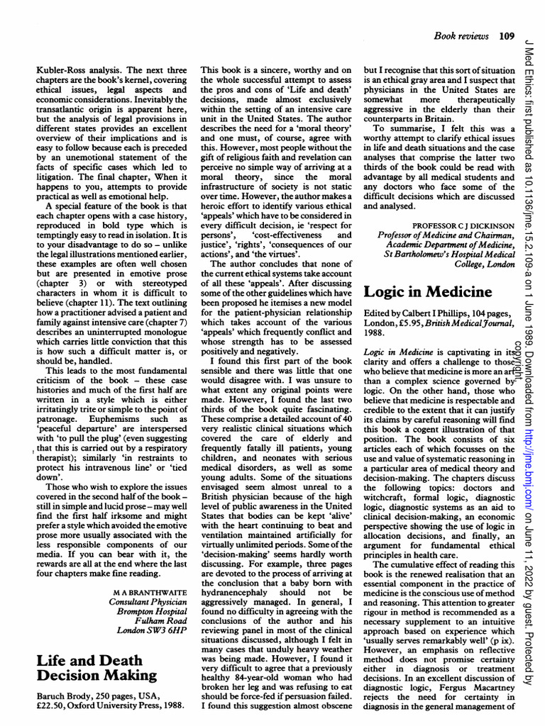 Logic in Medicine | PDF | Medical Diagnosis | Medicine