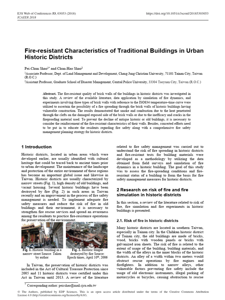 Fire-Resistant Characteristics of Traditional Buil | PDF | Fires | Brick