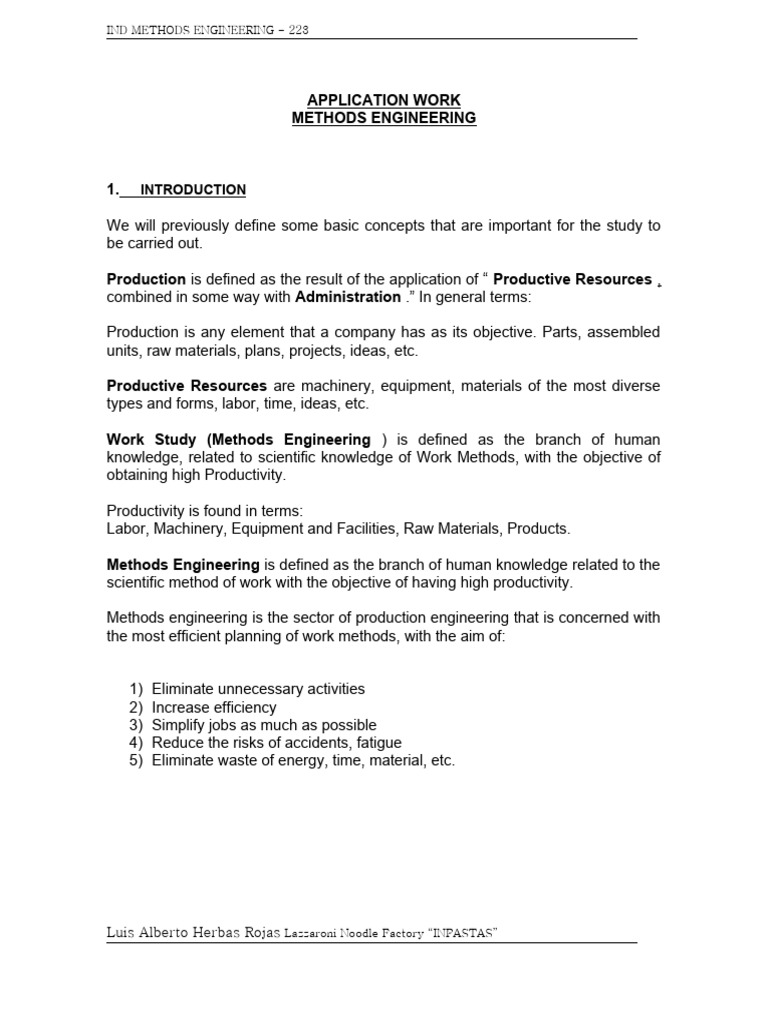 Lazzaroni Noodle Methods Project | PDF | Engineering | Factory