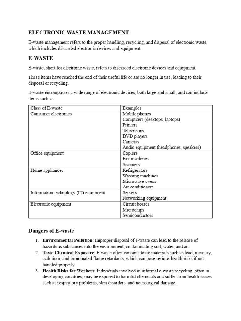 S4 Electronic Waste Management | PDF | Electronic Waste | Recycling