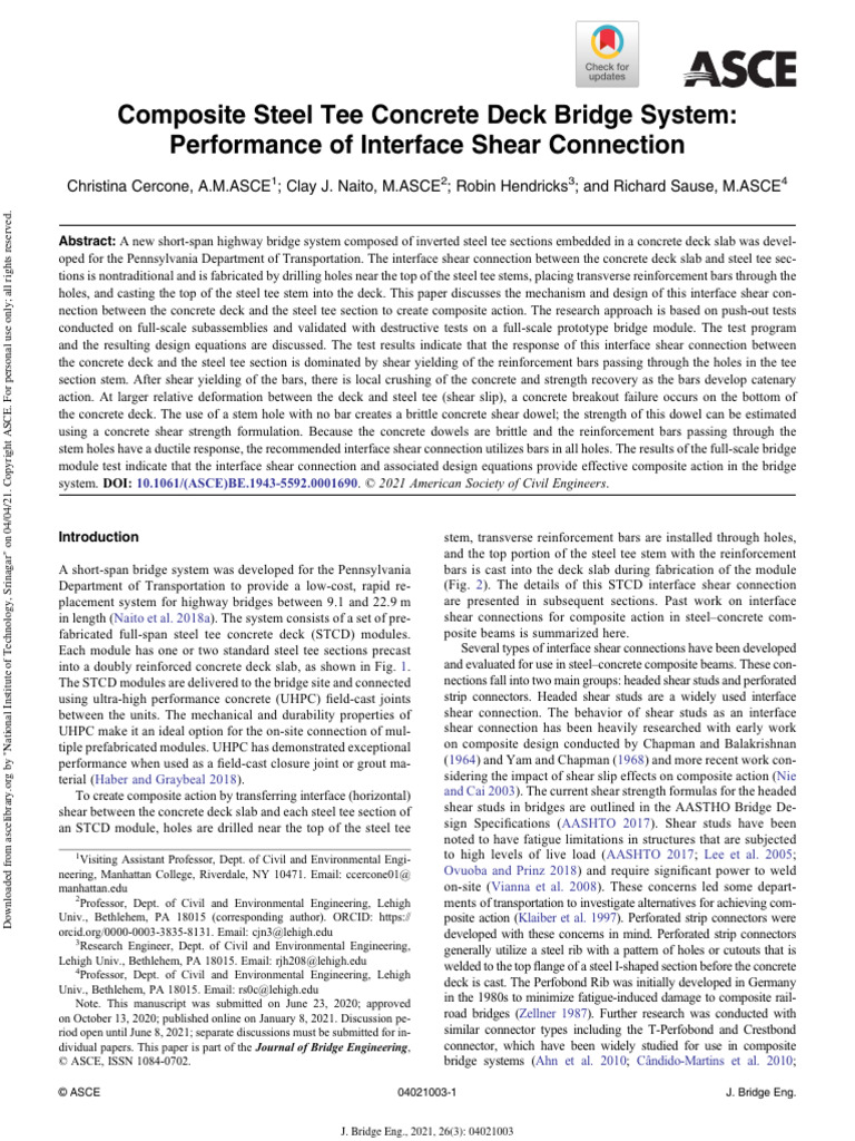 (Asce) Be 1943-5592 0001690 | PDF | Strength Of Materials | Concrete