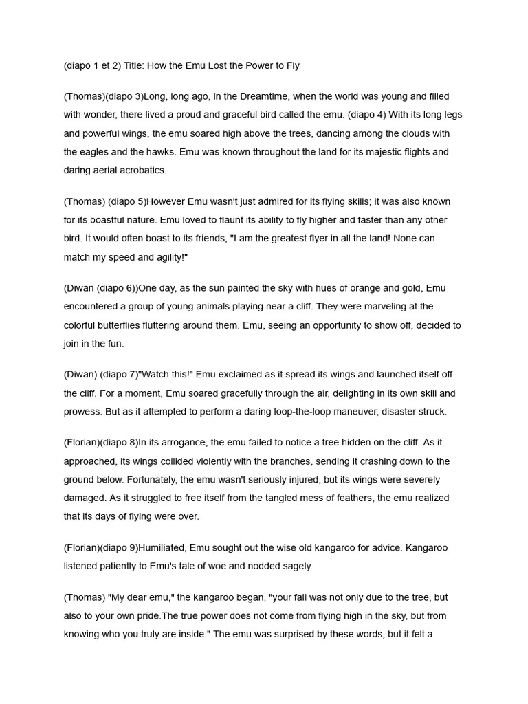 How The Emu Lost The Power To Fly | PDF