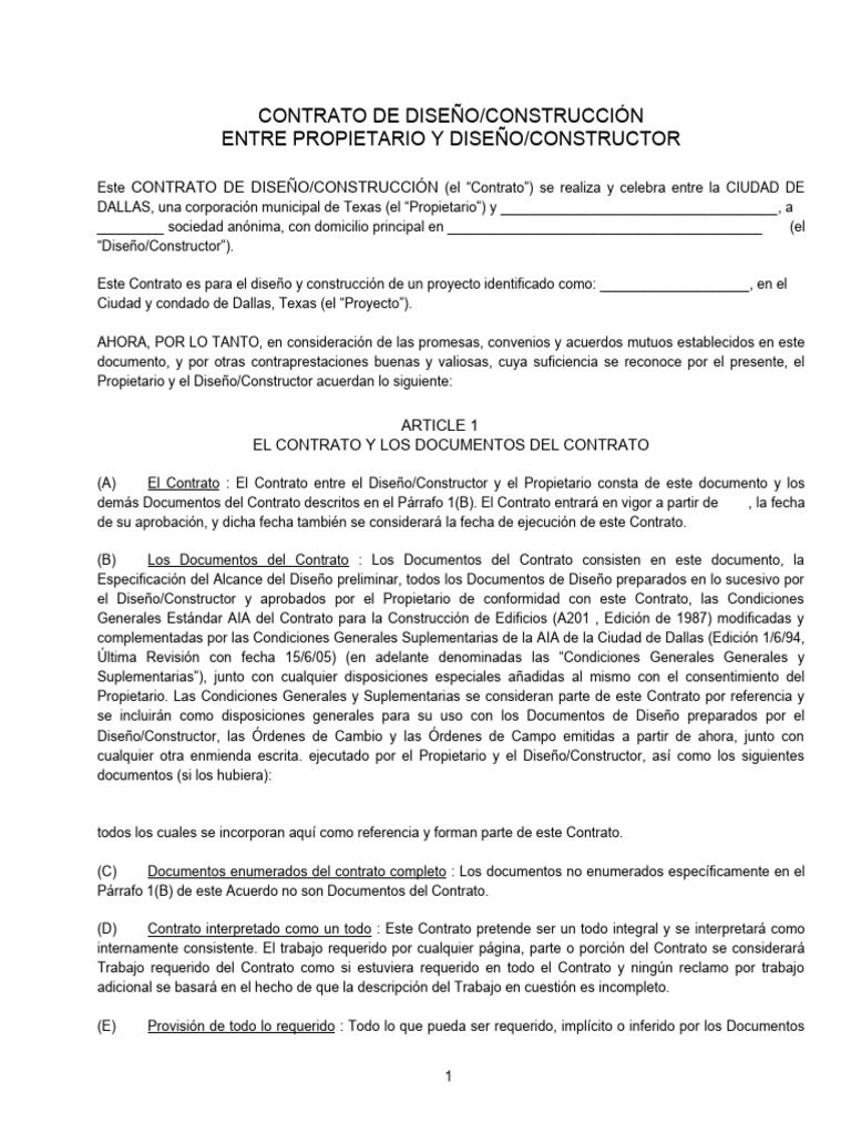 Contrato de Diseño y Construcción | PDF | Diseño | Arquitecto