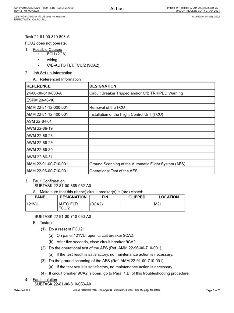 Fcu2 Does Not Operate Download Free Pdf Airliner Aviation
