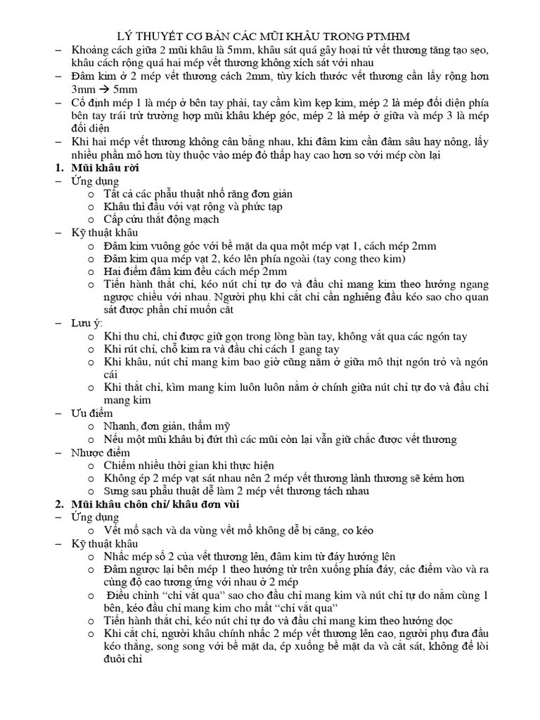 4 Mũi Khâu Thi TH C Hành | PDF