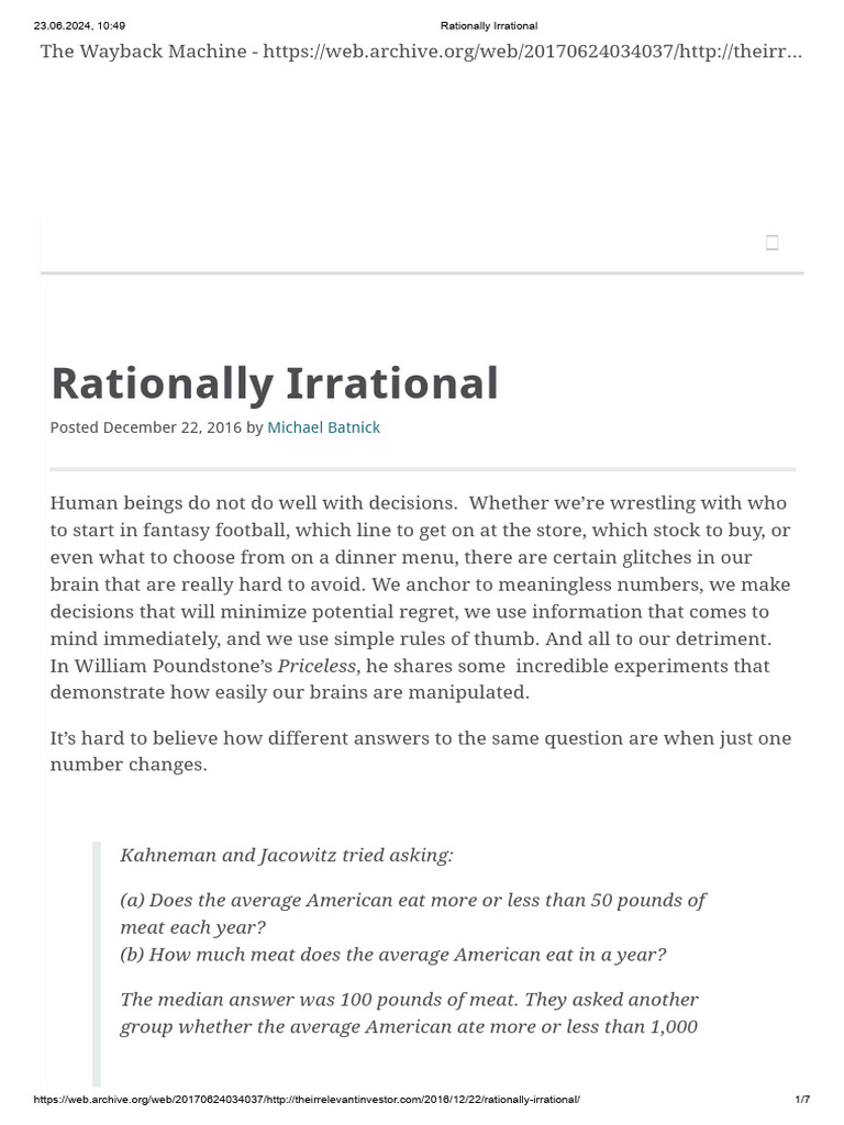 Rationally Irrational | PDF