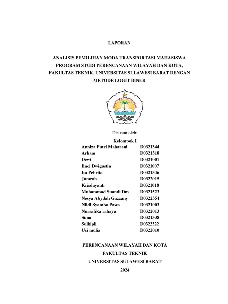 Laporan Transportasi Kelompok 1 New | PDF