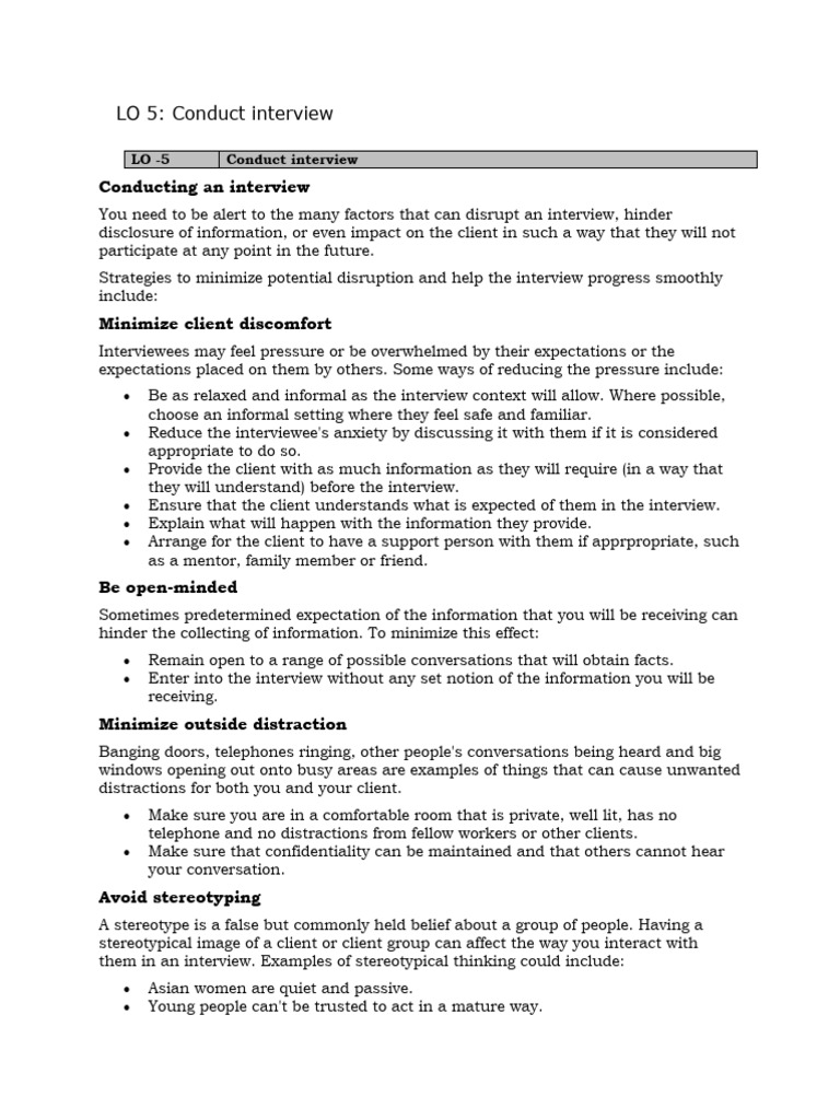 Lo 5 | PDF | Interview | Confidentiality