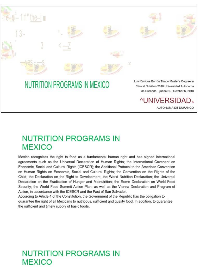 Nutrition Programs in Mexico Overview | PDF | Obesity | Food Security