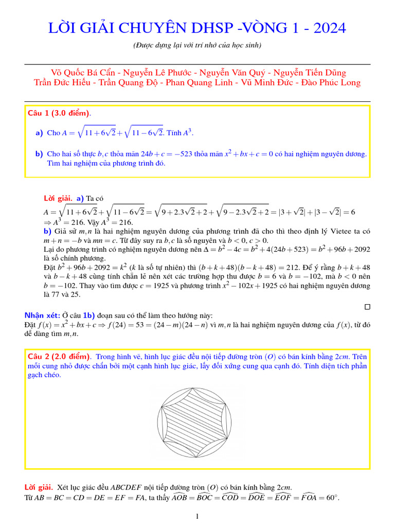 Chuyen DHSP v1 2024 | PDF