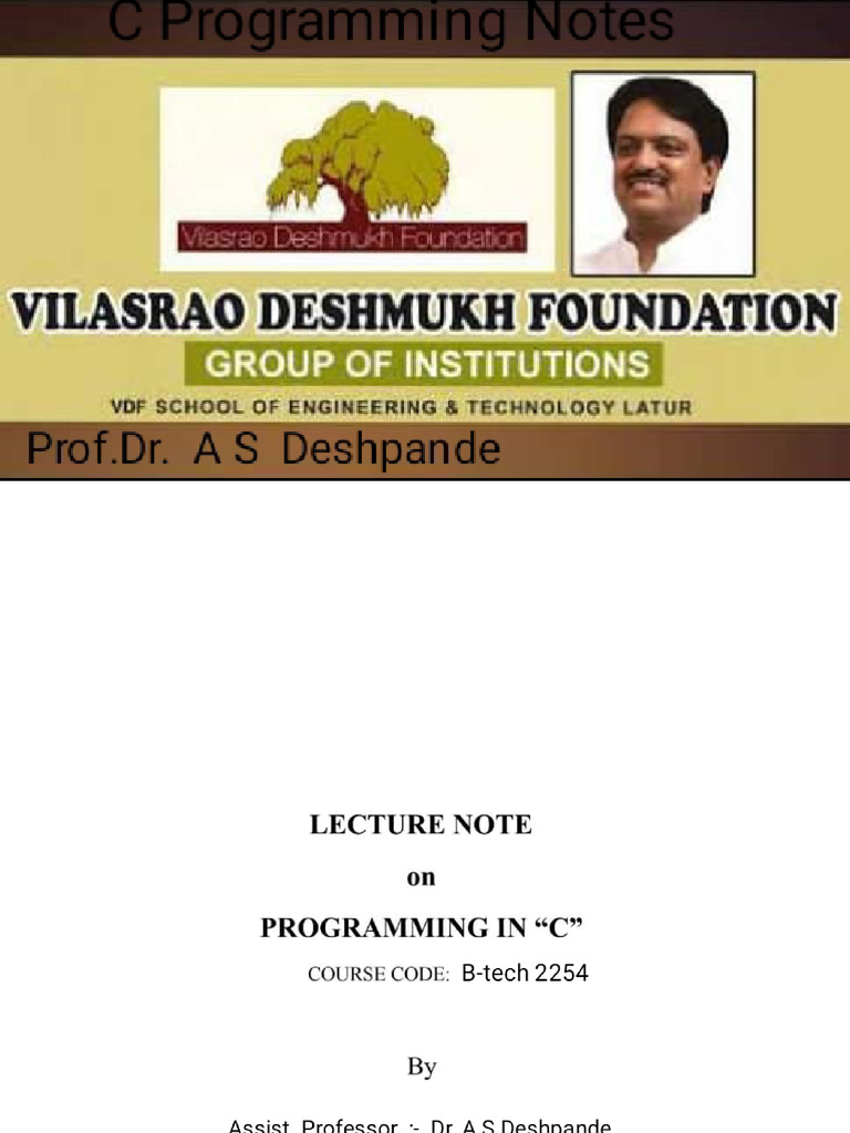 U1 Computer Programming in C | PDF